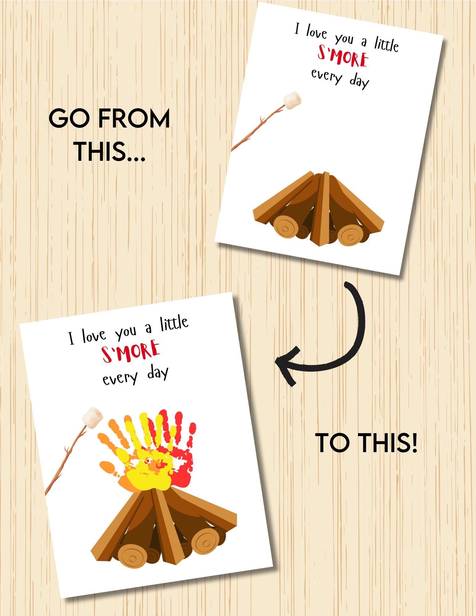 Summer Craft up North Handprint Craft Smores Craft up North Cabin 8 ...