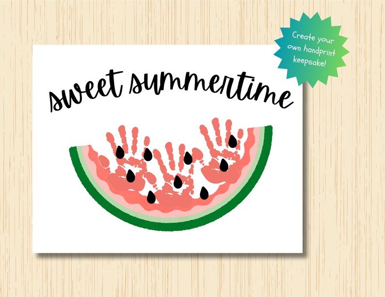 Summer Craft Watermelon Handprint Craft Summertime Craft Watermelon ...