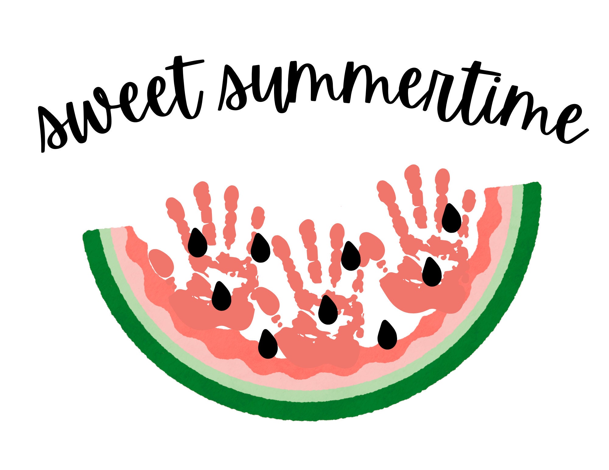 Summer Craft Watermelon Handprint Craft Summertime Craft Watermelon ...