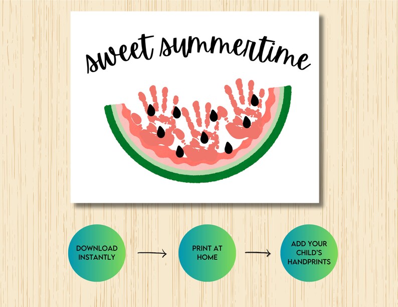 Summer Craft Watermelon Handprint Craft Summertime Craft Watermelon ...
