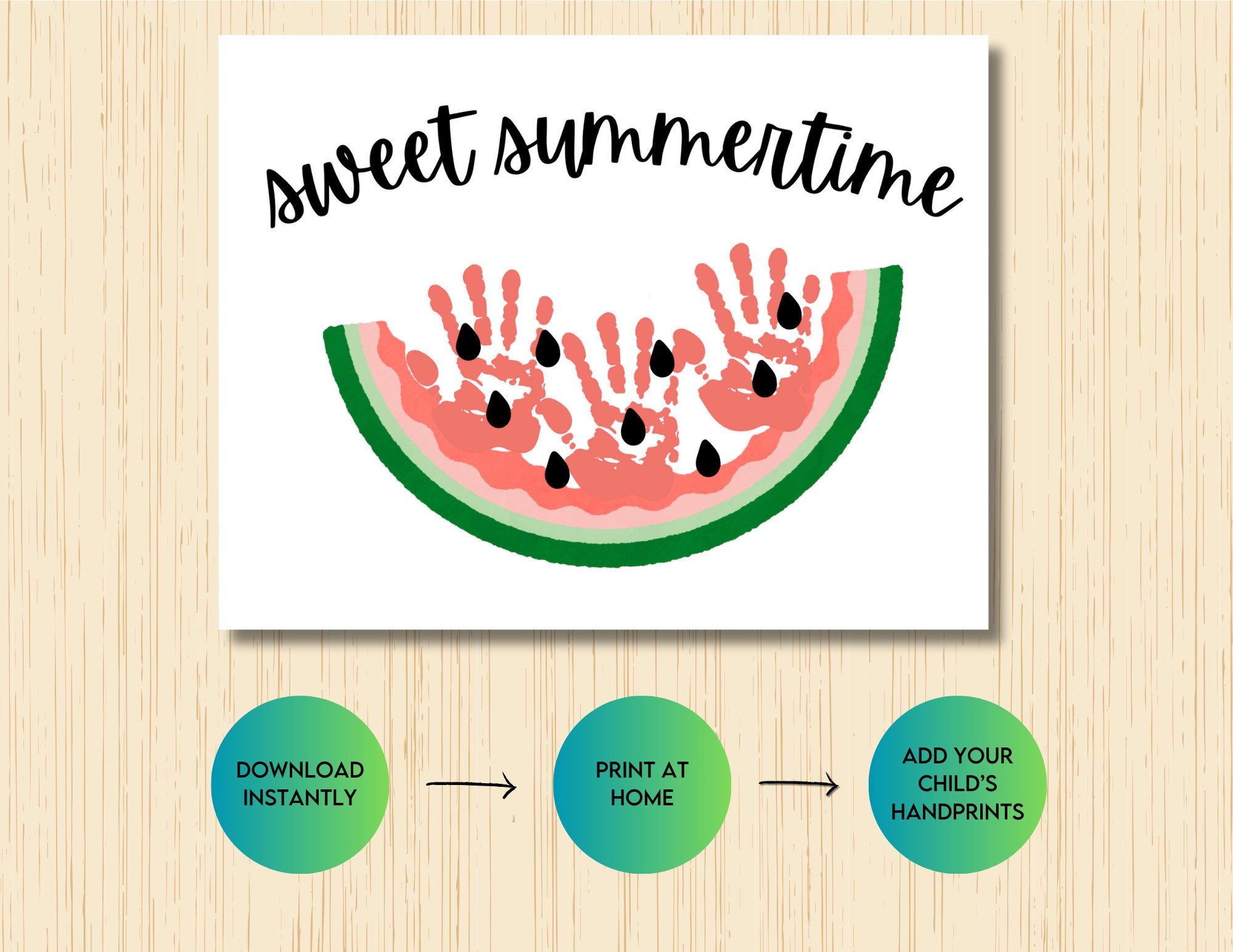 Summer Craft Watermelon Handprint Craft Summertime Craft Watermelon ...