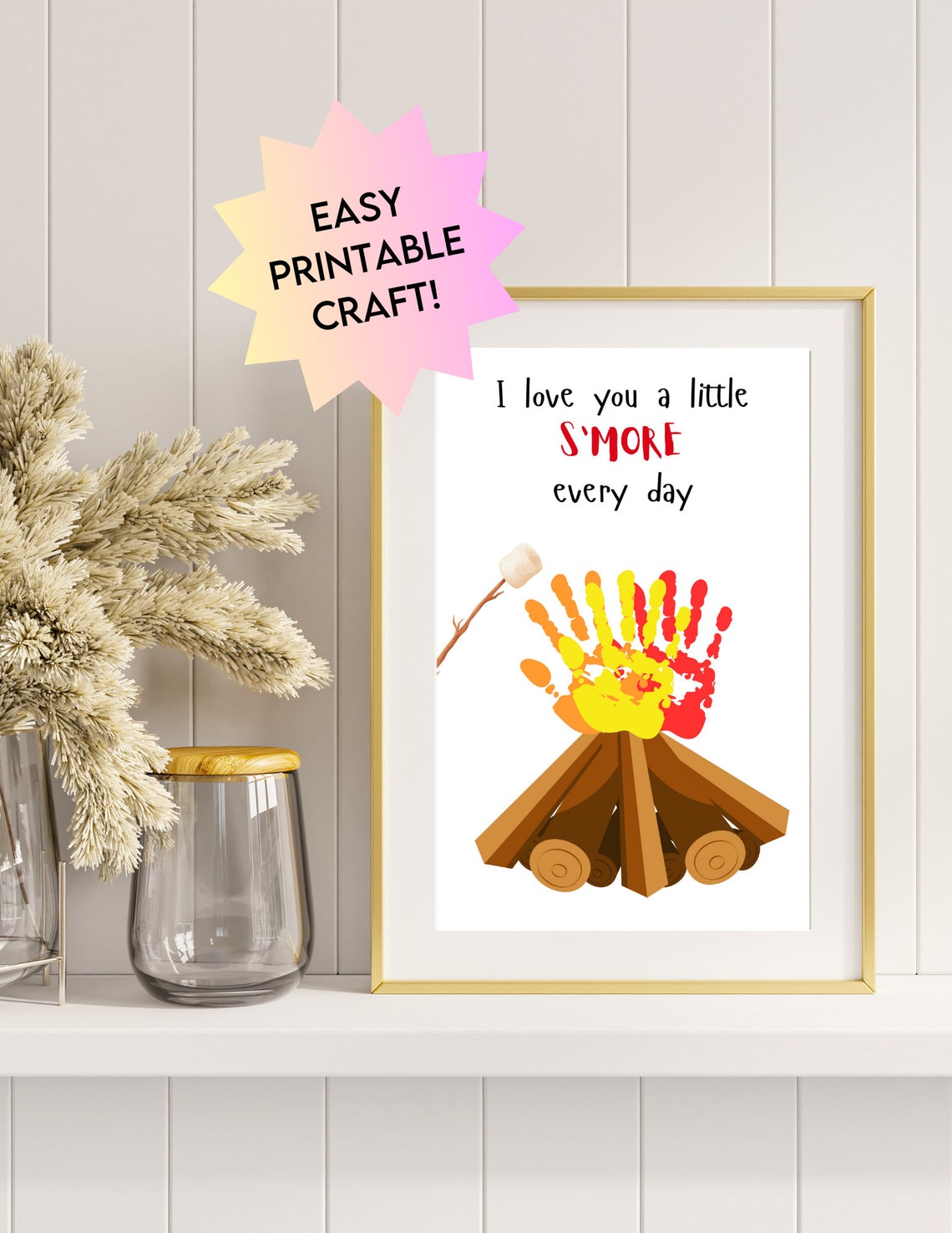 Summer Craft up North Handprint Craft Smores Craft up North Cabin 8 ...