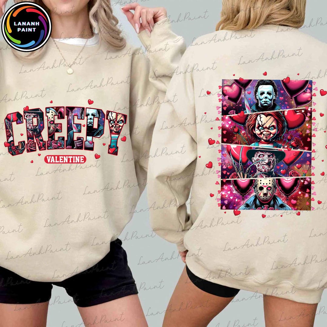 Scary Movie Valentine Png, Valentine Couple Png, Two-sides Creepy ...