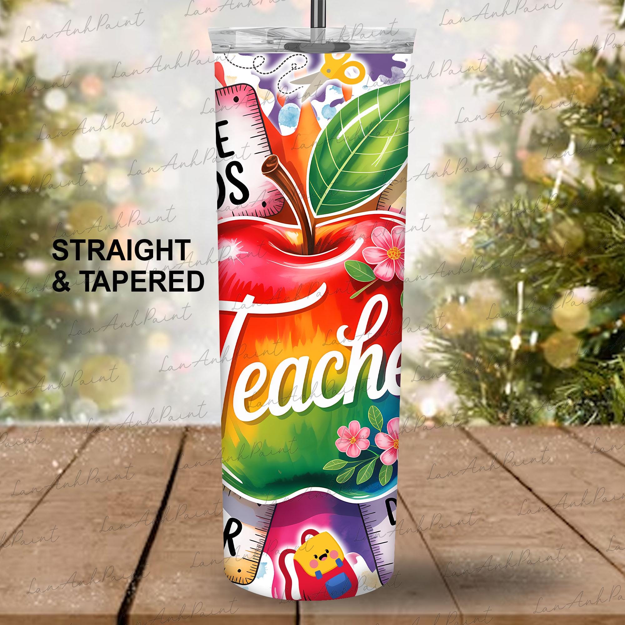 Teacher Appreciation Skinny Straight Tumbler Wrap, Teacher 20oz ...