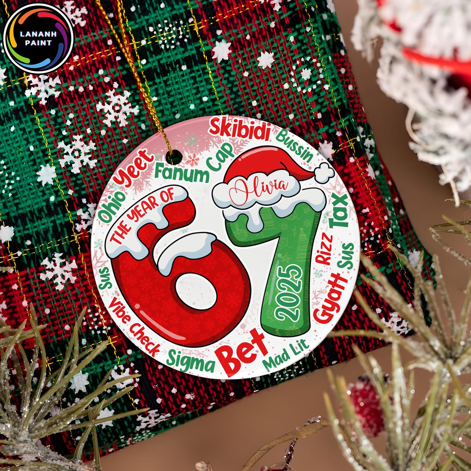 Funny Teenager Meme Ornament PNG, Custom Six Seven Ornament PNG, 67 Six ...