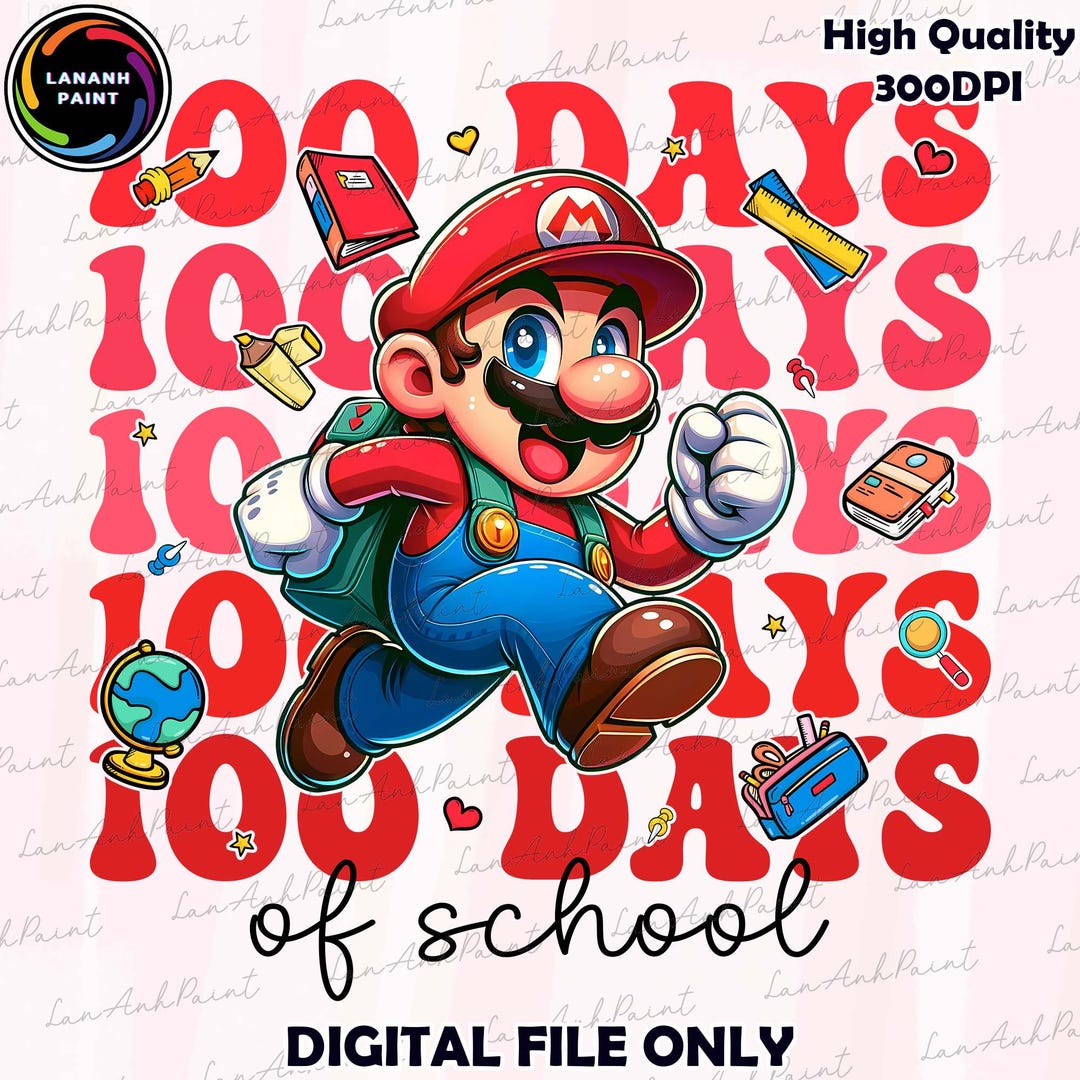 100 Days of School Cartoon Png, I Crushed 100 Days of School Png, Super ...