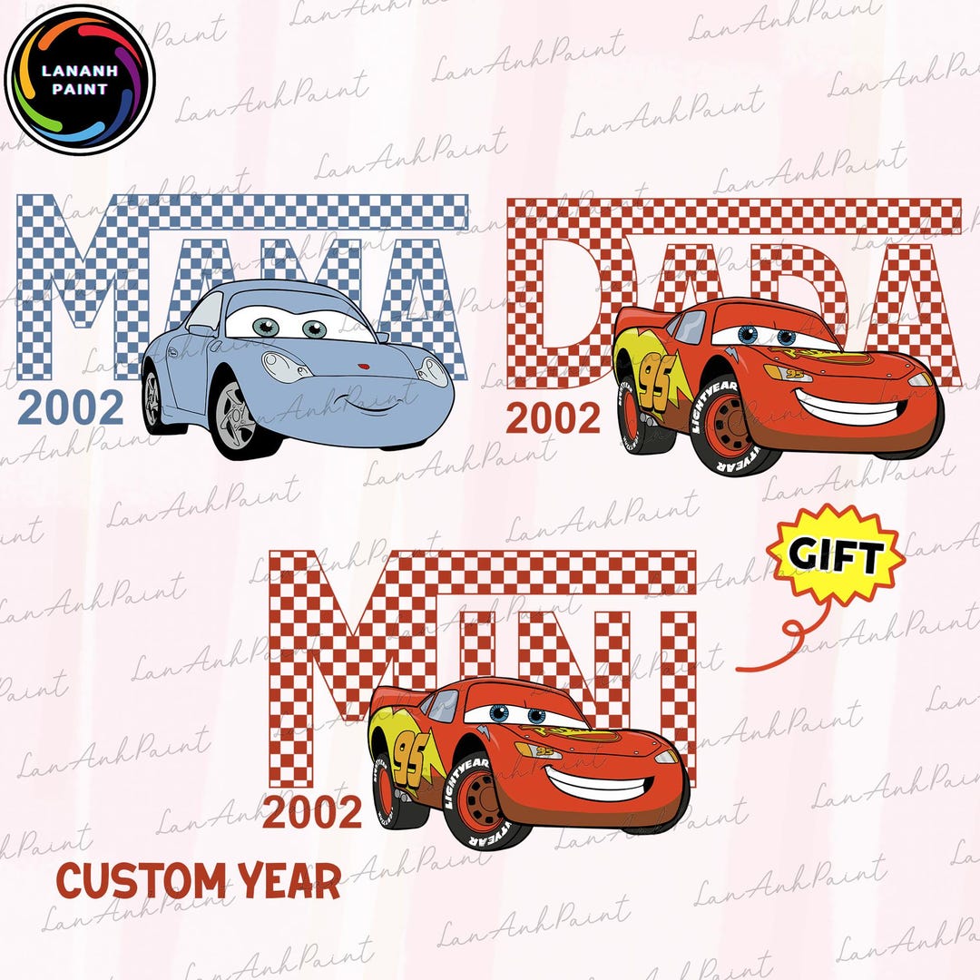 Mama/ Dada/ Mini Checkered Cartoon Car Png, Happy Mother’s Day Png ...