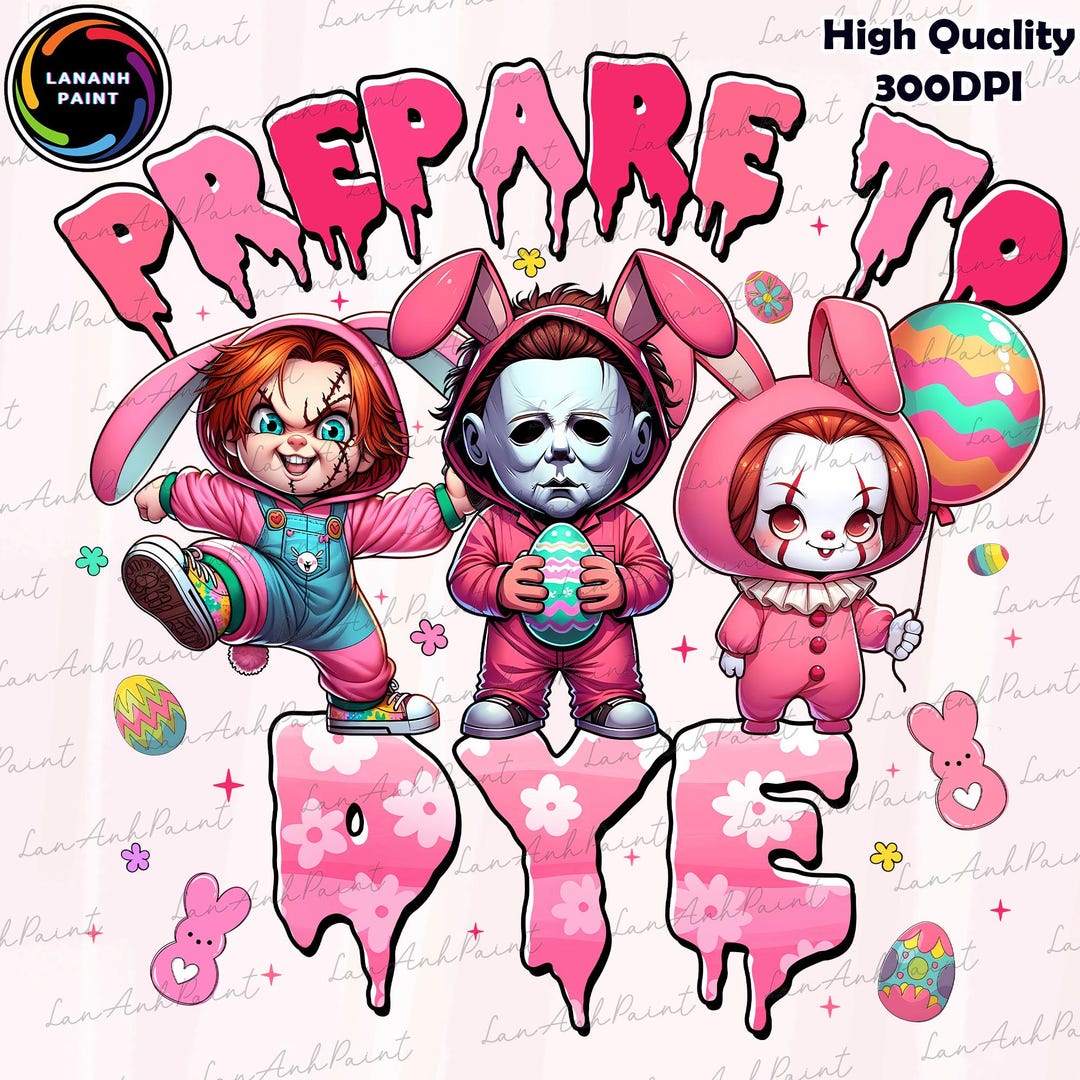 Prepare to Dye Killer Easter Chibi Png, Horror Movie Png, Retro Easter ...