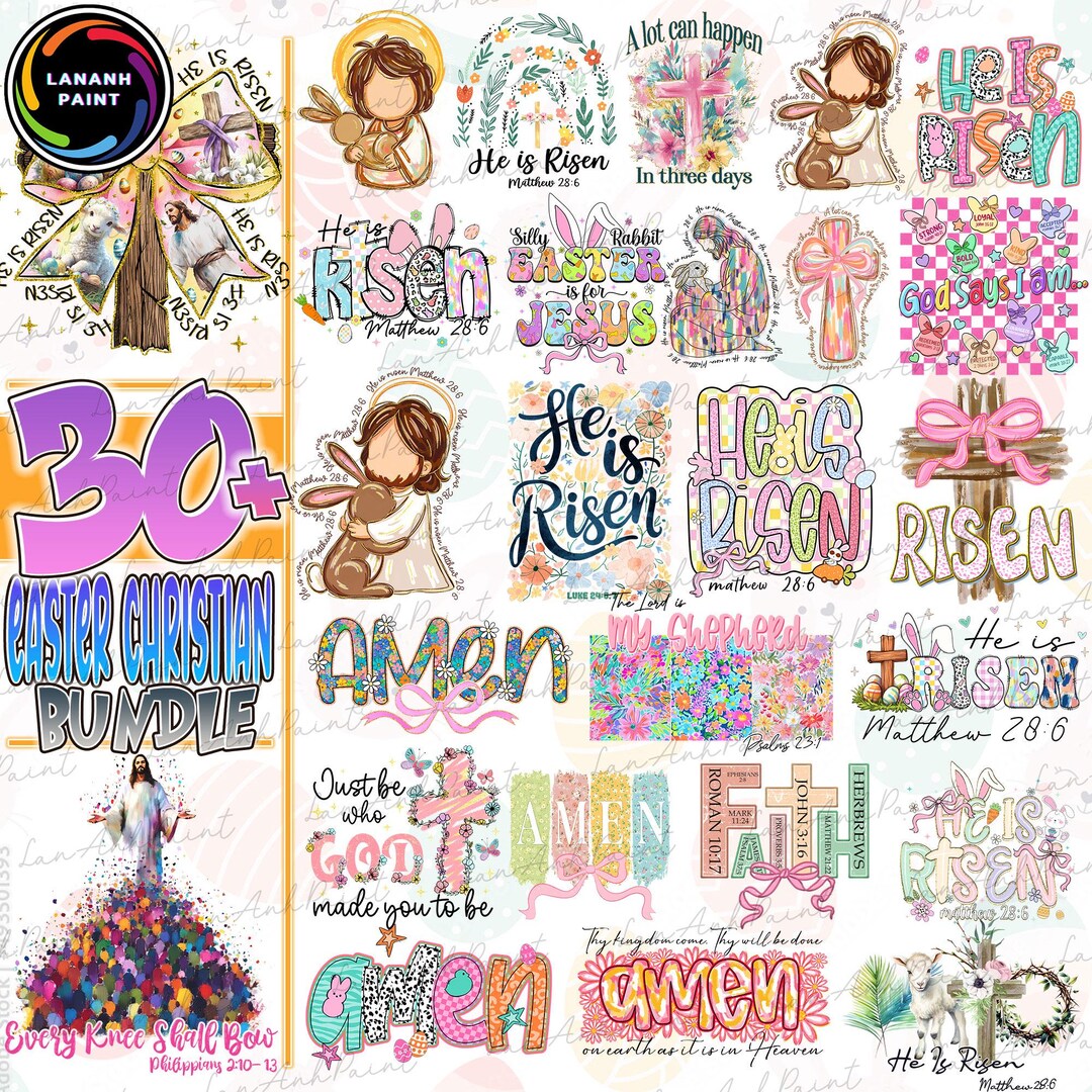 30+ Easter Christian Png Bundle, Easter Religious Png, Amen Png ...