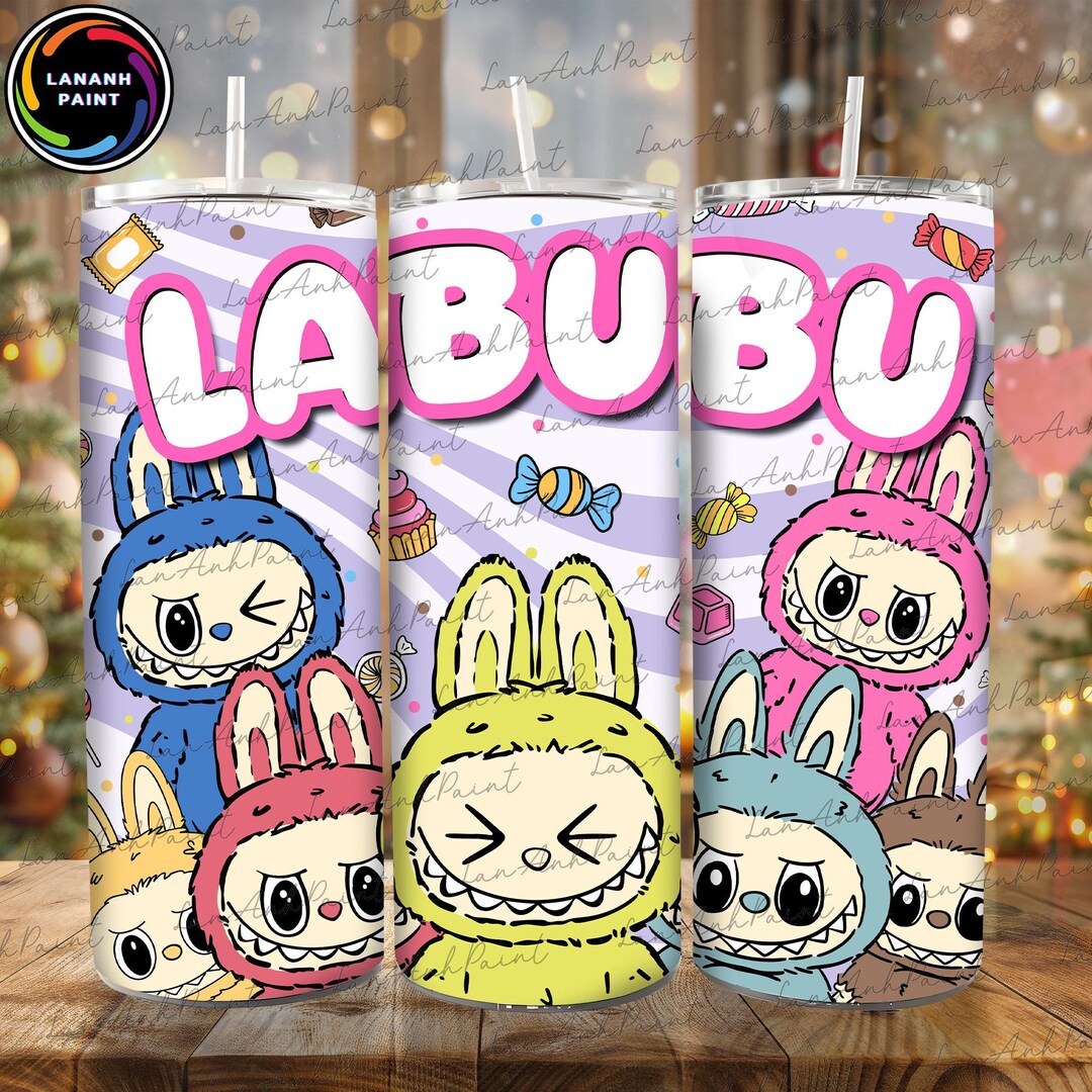 Funny Cartoon Character Wrap Design, Trending Pink Cartoon Character ...