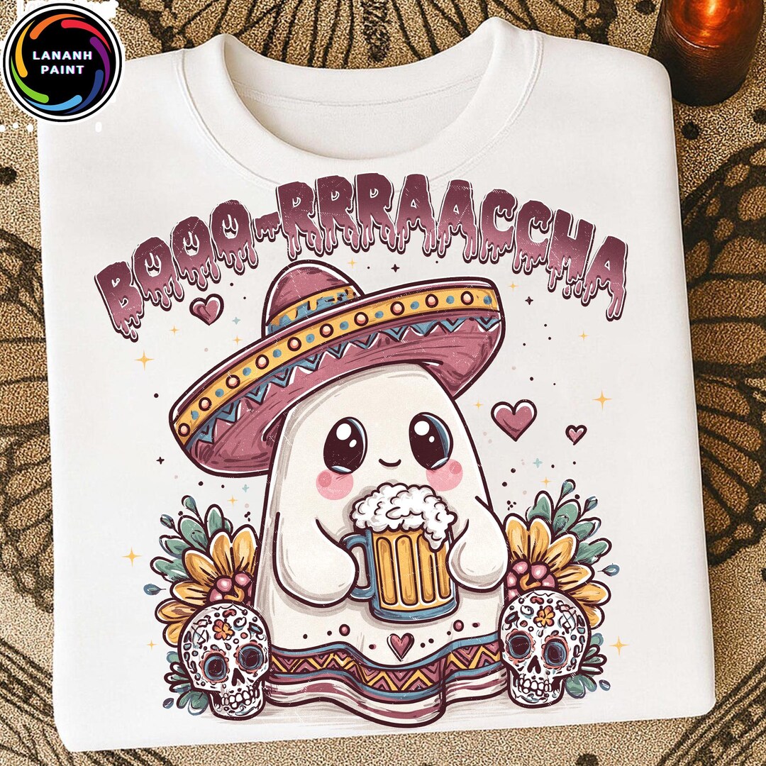 Funny Boo Rracha Halloween Ghost Png, Espooky Vibes PNG, Mexican Pan ...