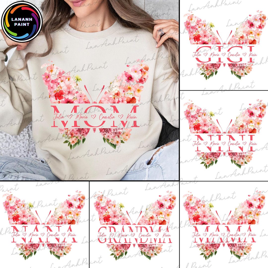 Custom Mama With Kids Name Png Bundle, Happy Mother's Day Png, Custom ...