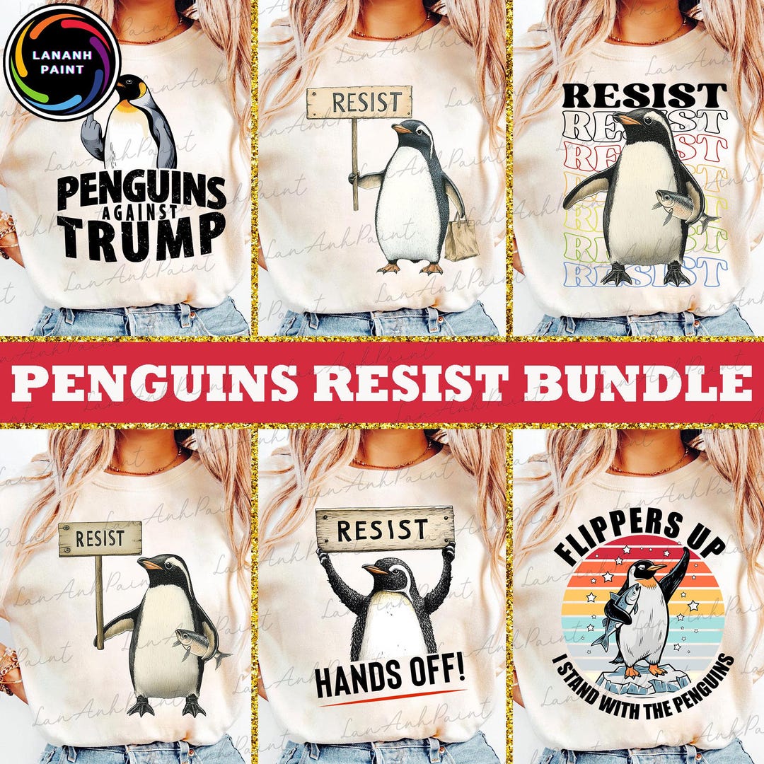 Bundle Resist Penguin Activism Png, I Stand With the Penguins Png ...