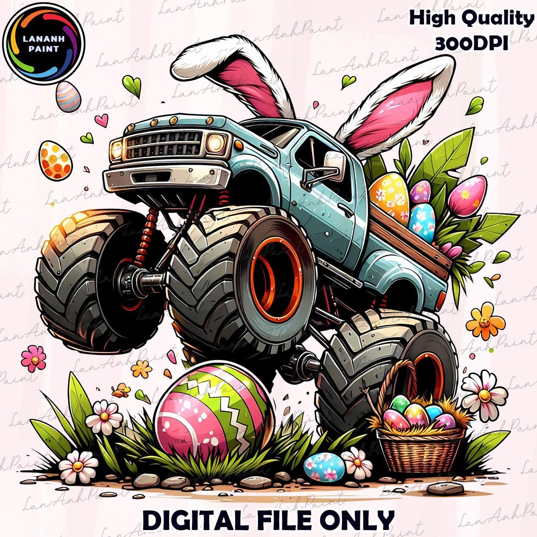 Easter Monster Truck Png, Easter Boy Png, Happy Easter Day Boy Png ...