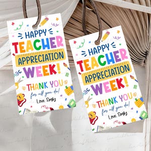 Canva Template Thank You Teacher Gift Tag Png, Teacher Appreciation ...