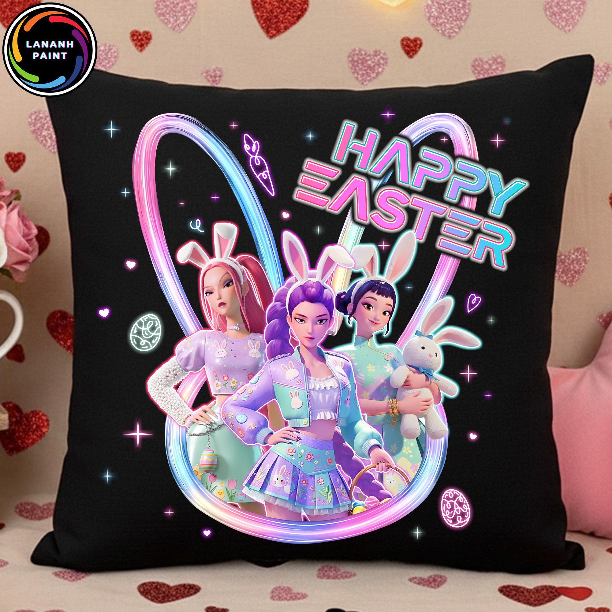 Kpop Easter Day PNG, K-pop Cartoon Girl Band, Easter Anime Girl Group ...