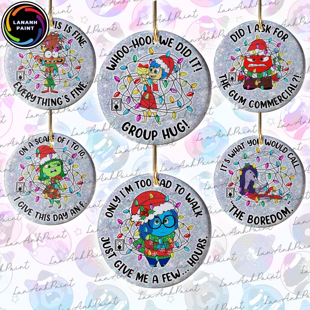 Emotion Friends Ornament Png Bundle, Christmas Cartoon Movie Character ...