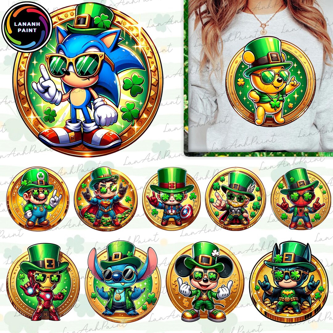 20+ Superhero St Patrick Day PNG Bundle, Cartoon Patrick Png, Cartoon ...
