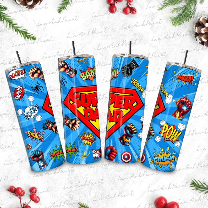 Superhero Fist Bump Tumbler Wrap Png, Super Dad 20OZ Tumbler Designs ...