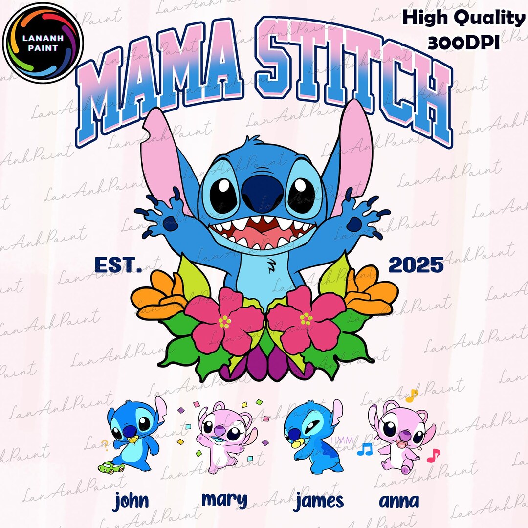 Personalized Character Blue Alien Mama Png, Custom Name Kids, Mother's ...