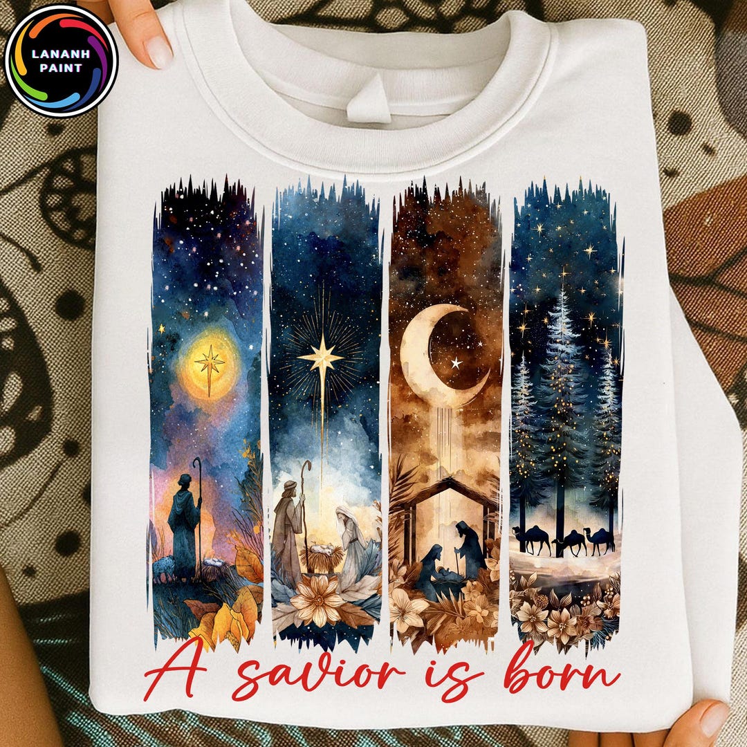 Religious Christmas PNG, A Savior is Born Design, Coquette Nativity ...