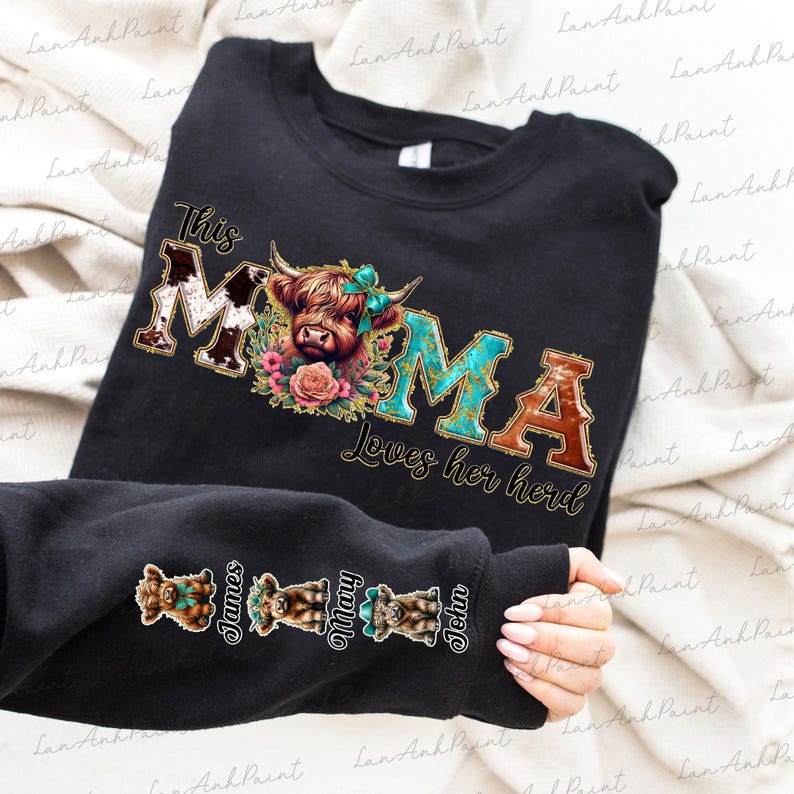 This Mama Loves Herd Png, Highland Cow Mom Design Png, Retro Mama Herd ...