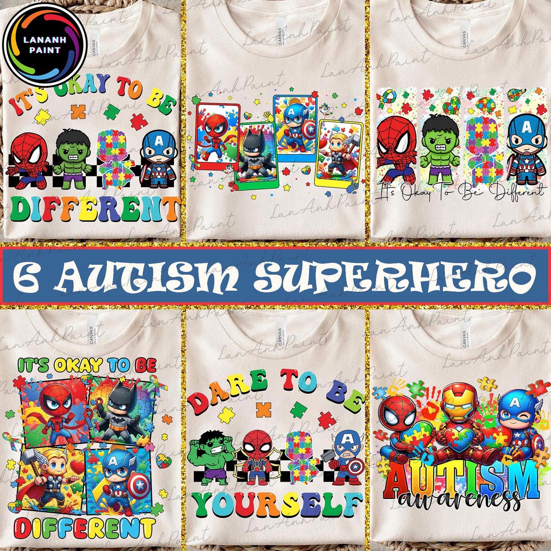 Bundle Autism Squad Superhero Cartoon Png, Autism Cartoon Png, I Wear ...