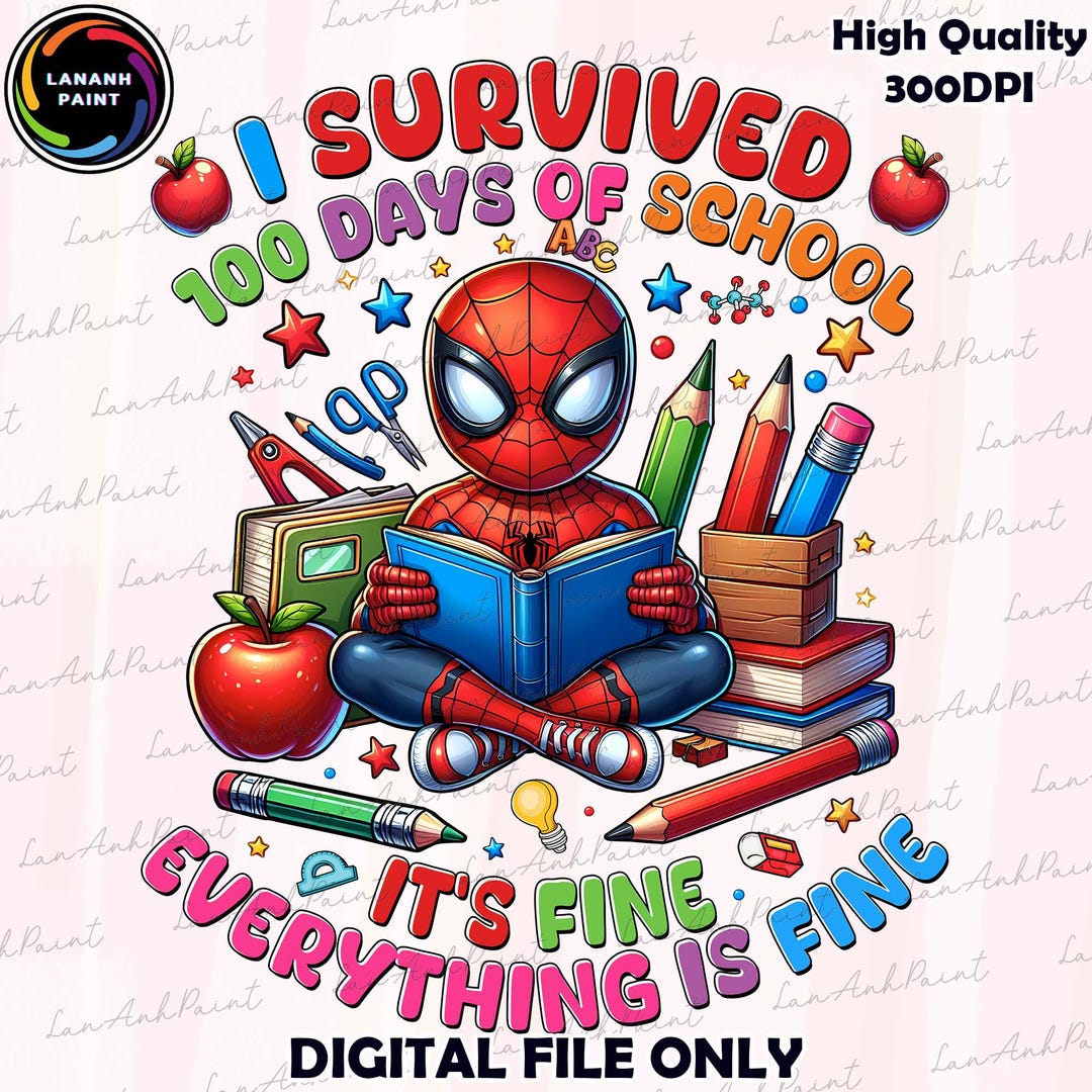 100 Days of School Cartoon Png, I Survived 100 Days of School Png ...