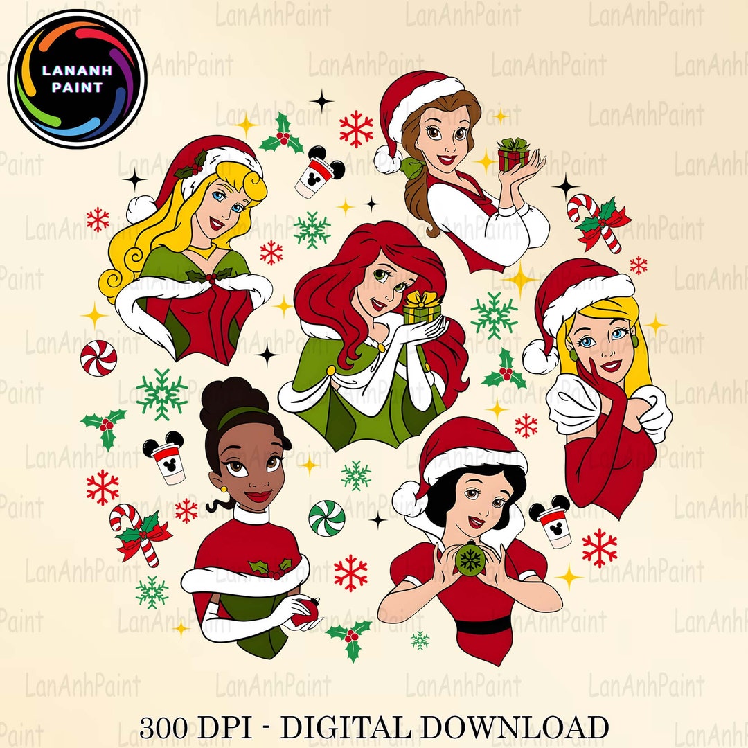 Christmas Princess PNG, Cartoon Christmas Png, Friends Christmas Png ...