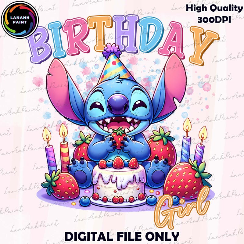 Stitch Happy Birthday Png - Etsy