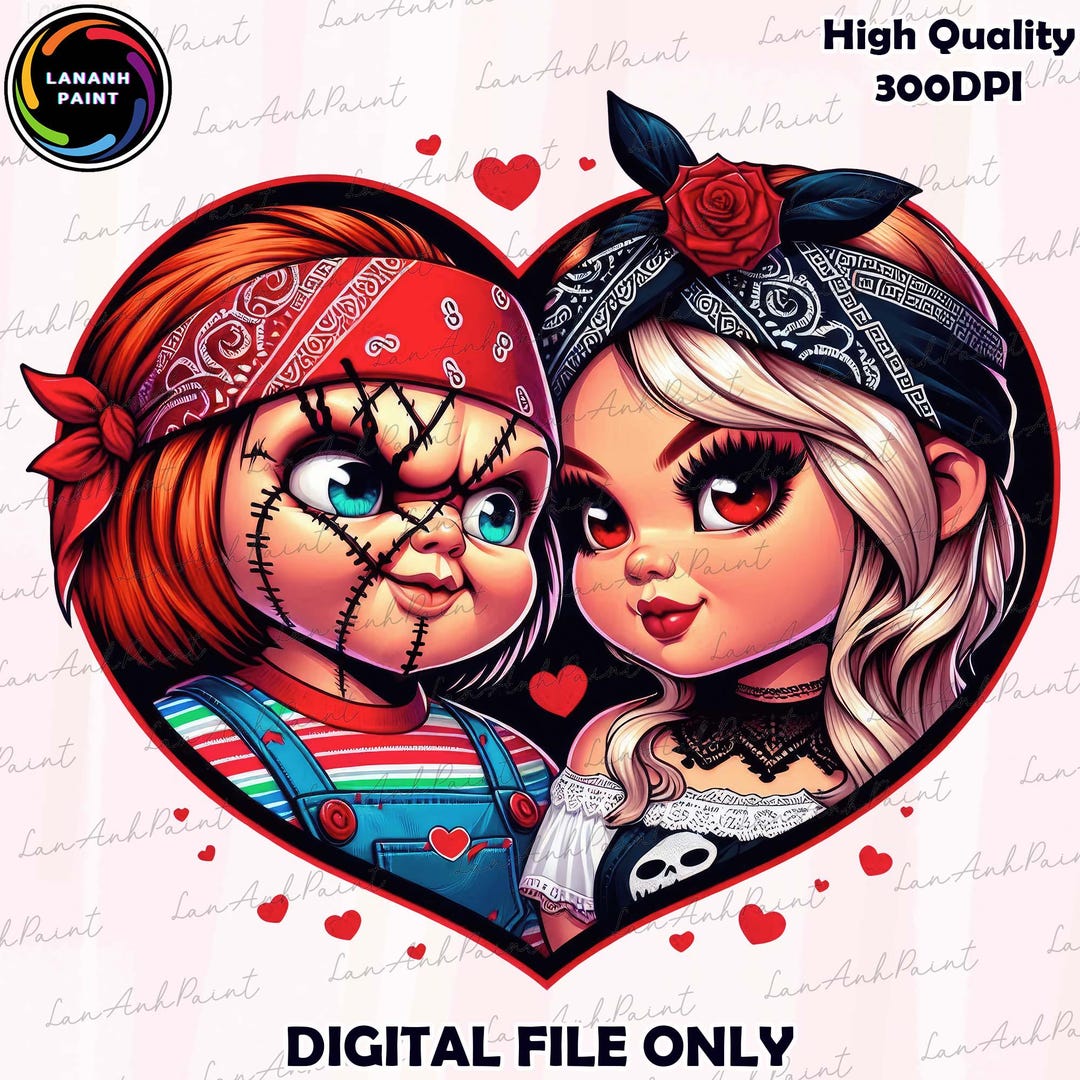 Horror Couple Chicano Valentine Png, Valentine Chola Cholo Shirt Png ...