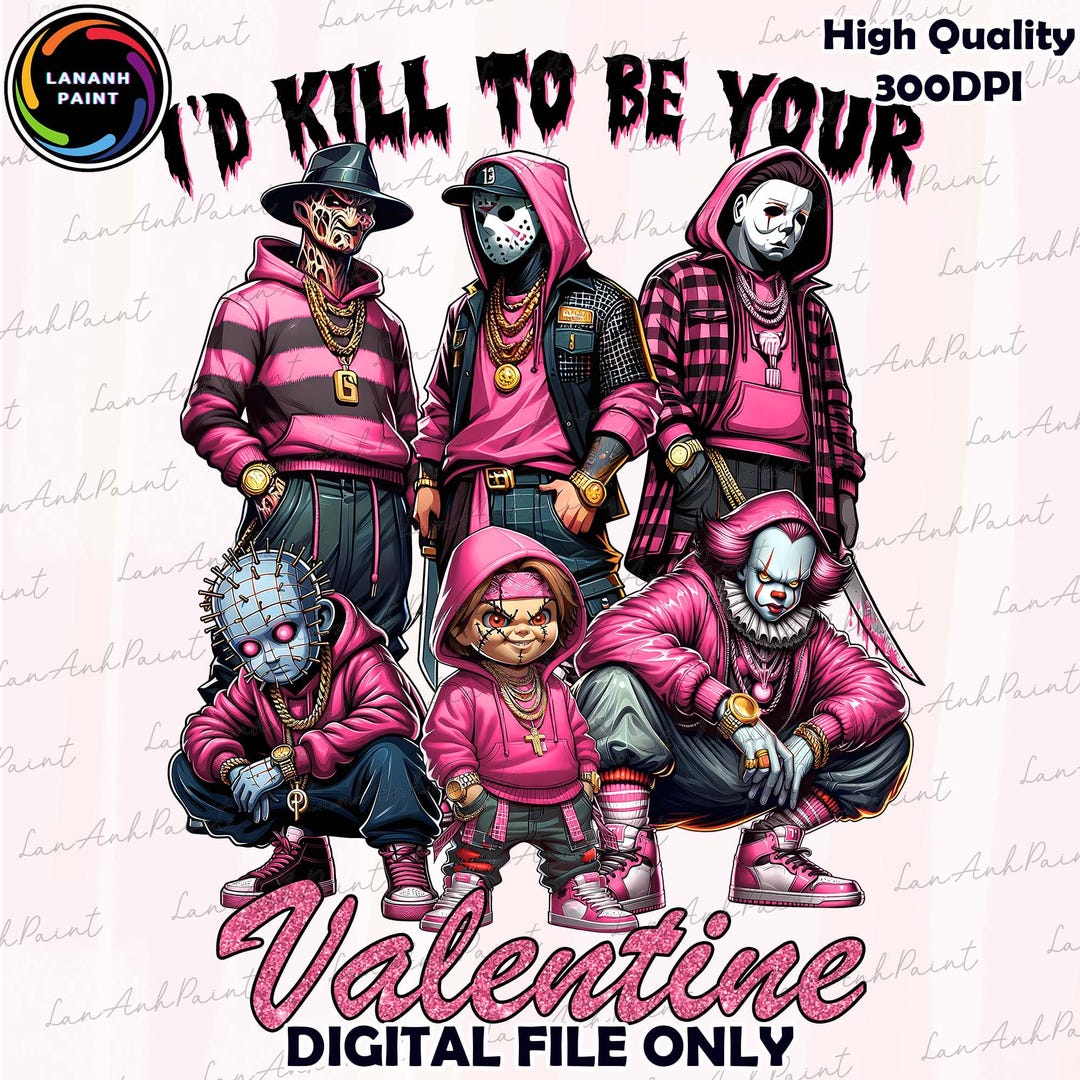 Valentine Horror Png, Pink Killer Friends Character Png, Ill Kill to Be ...