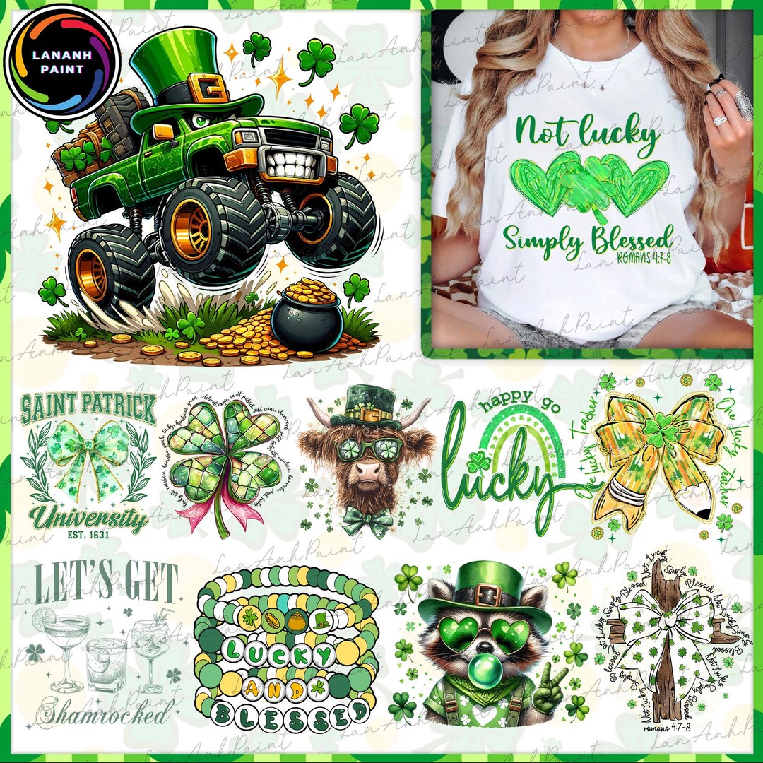 St Patricks Day Bundle Png, St Patrick Coquette Png, Shamrocks Png ...
