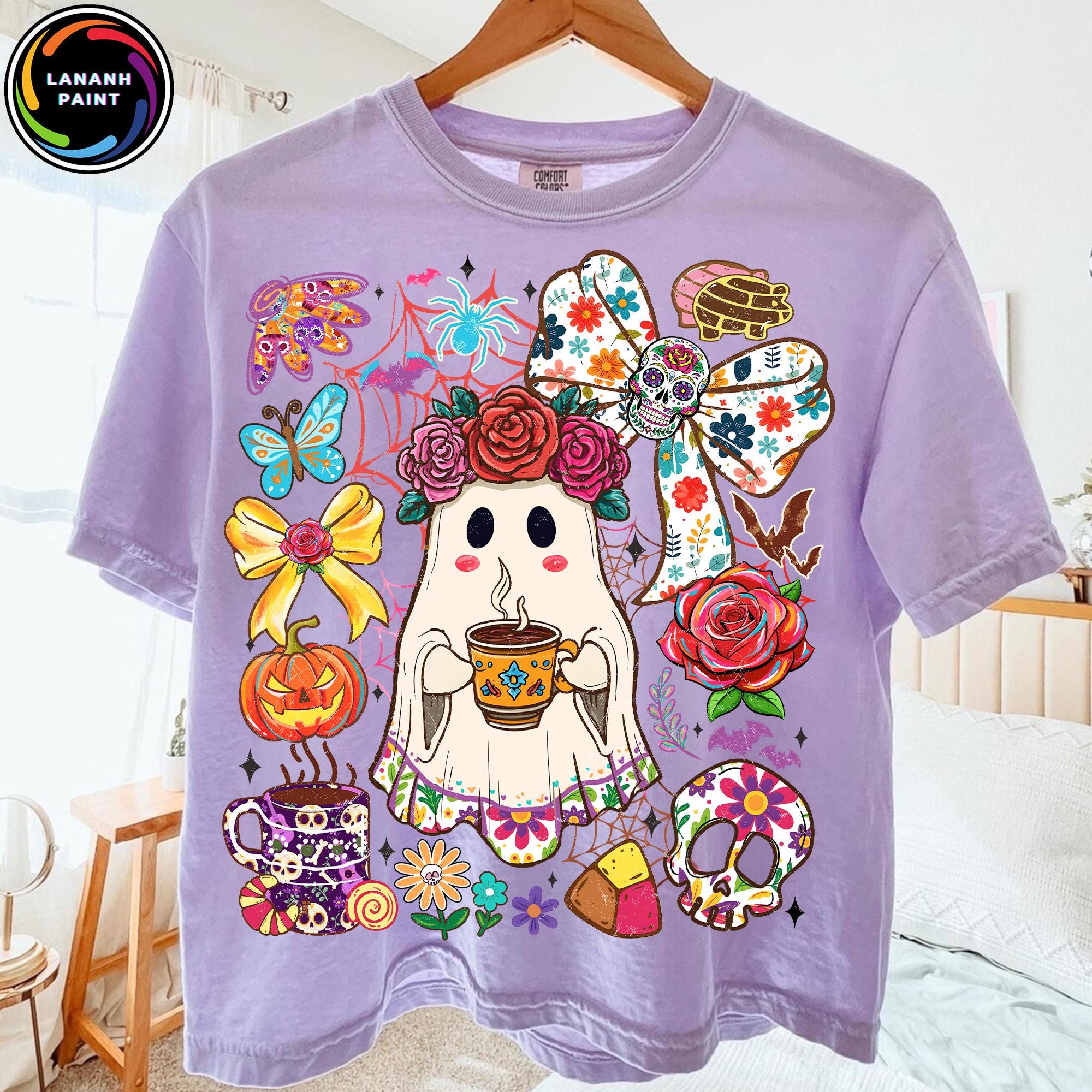 Halloween Ghost PNG, Spooky Conchas PNG, Pantasmas Pan Dulce Ghost ...