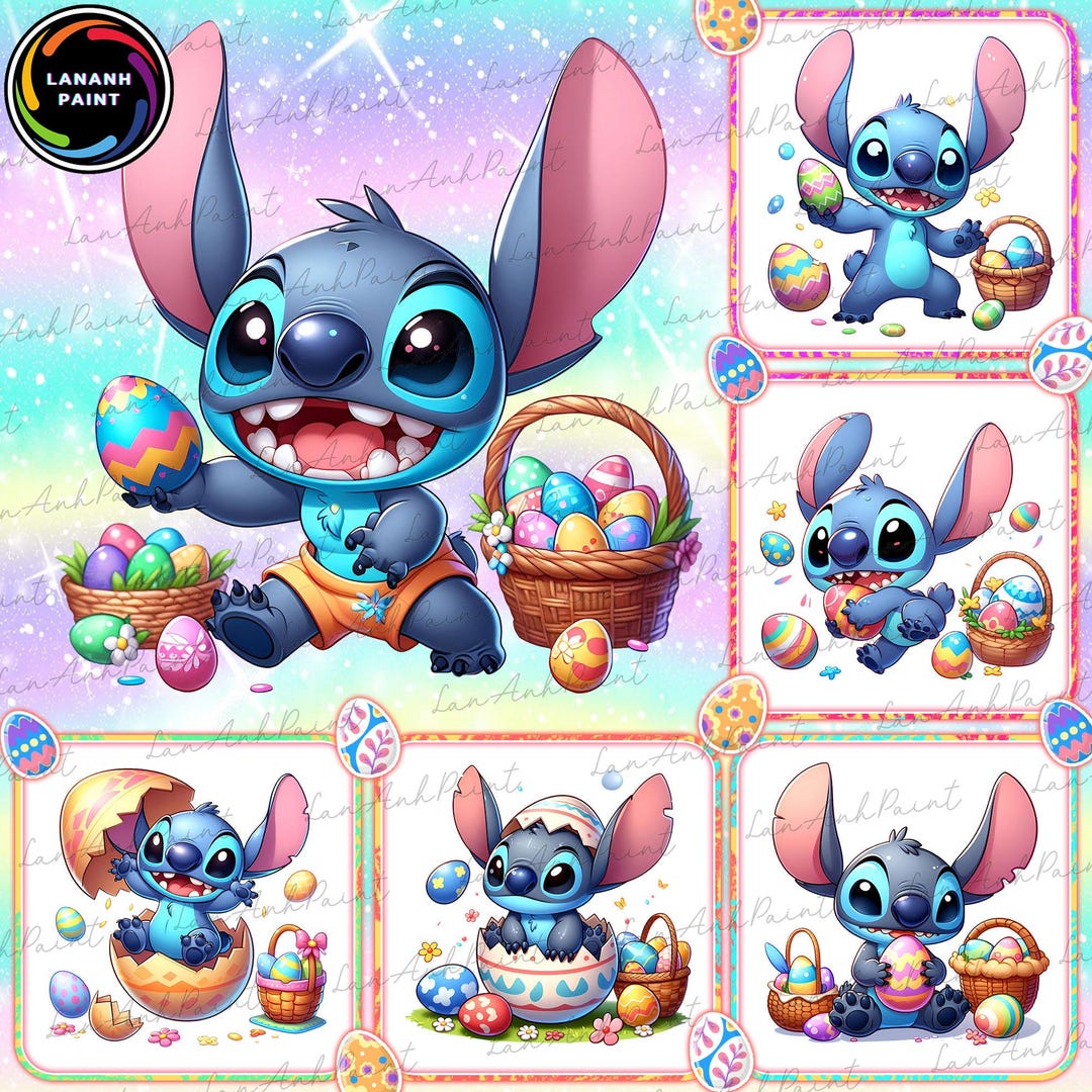 5 Oster Cartoon Png Bundle, Blaue Cartoon Ostern Png, Frohe Ostern Png ...