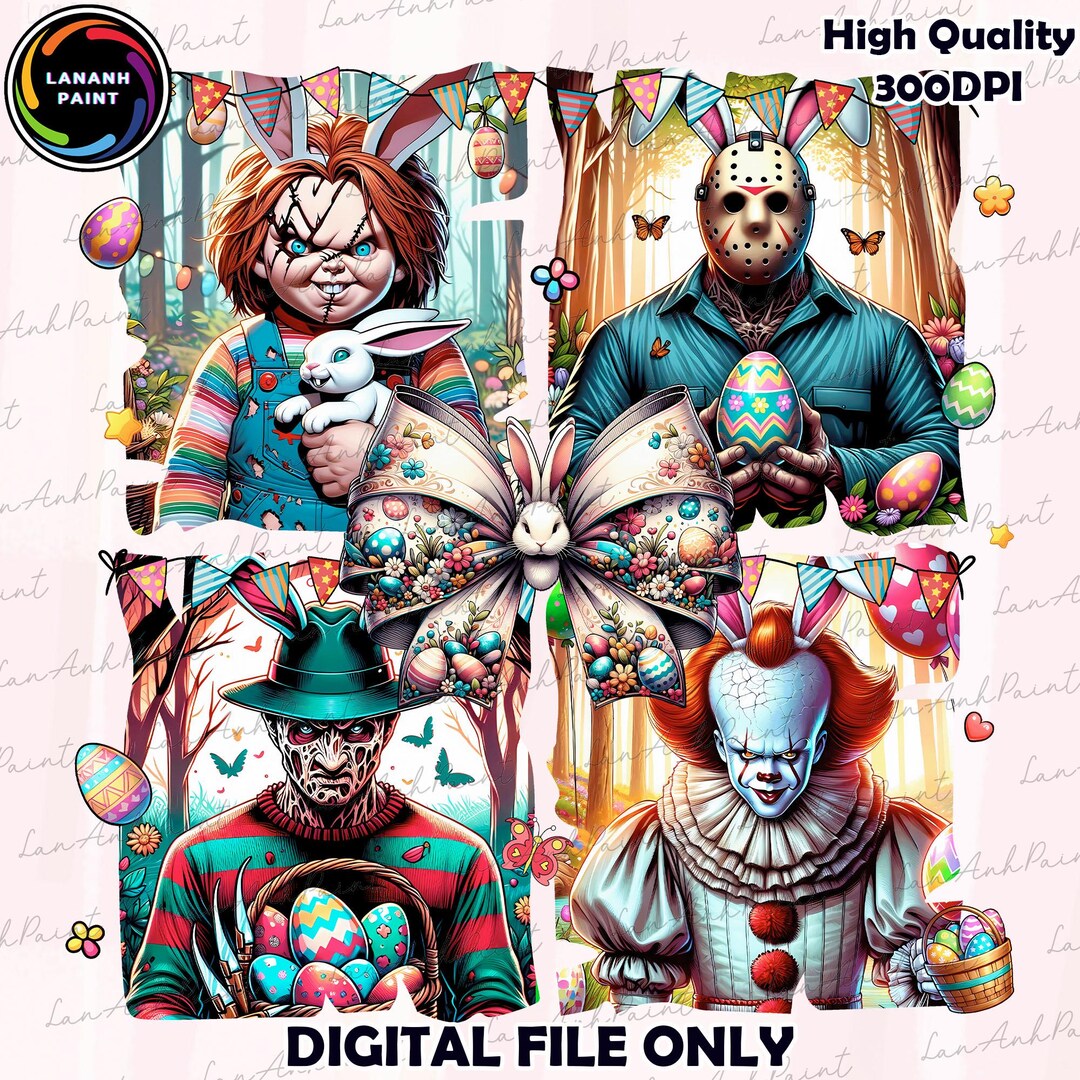 Horror Easter Coquette Png, Prepare to Dye Killer Easter Png, Horror ...