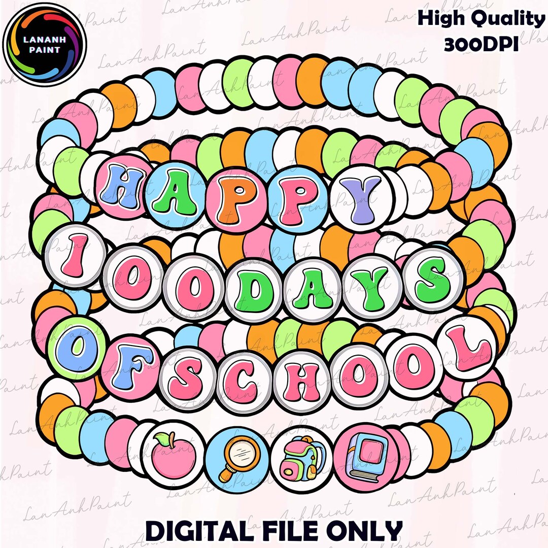 Little Girl 100 Days PNG, School Bracelet Png, Friendship Bracelet Png ...