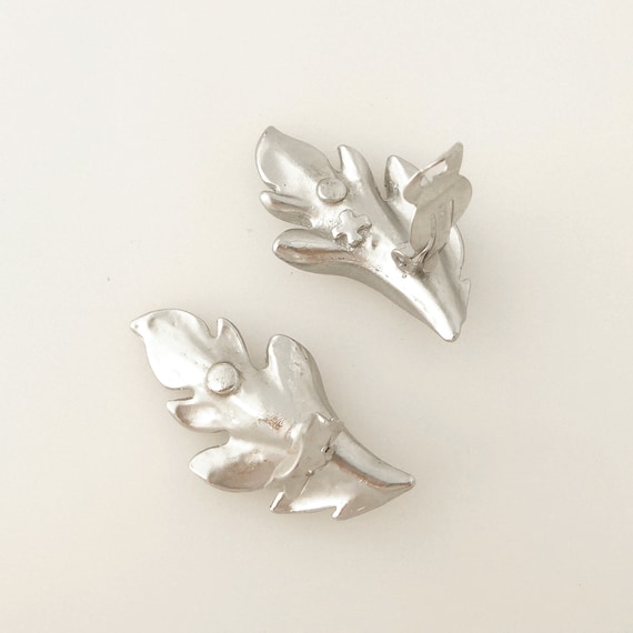 1980s Vintage matte silver large leaf flame elf cospl… - Gem