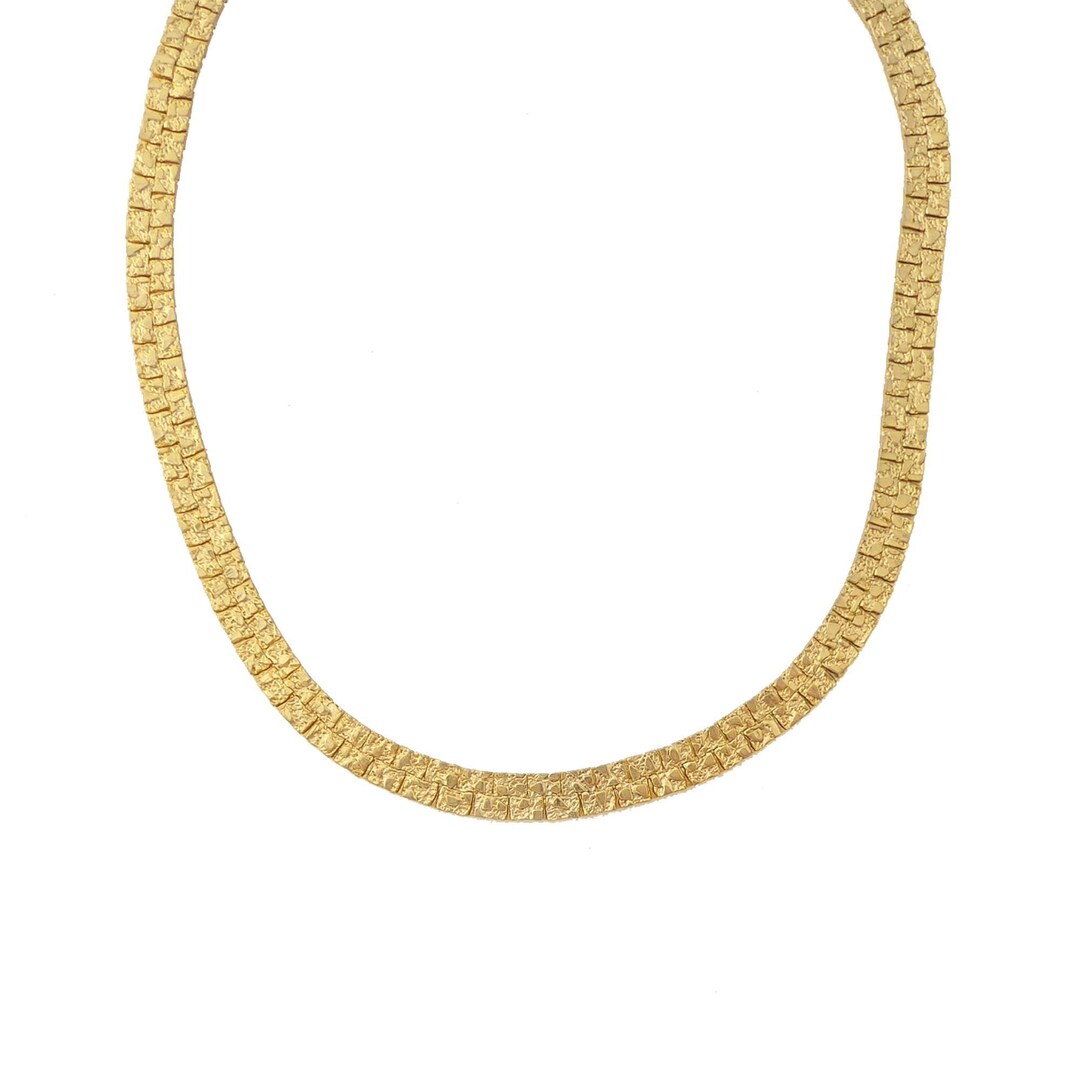 1990s Vintage Gold Plated Flat Textured Chain Rapper Hip Hop Nicki ...