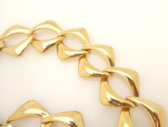 1980s Vintage gold diamond shape link chunky hip hop … - Gem
