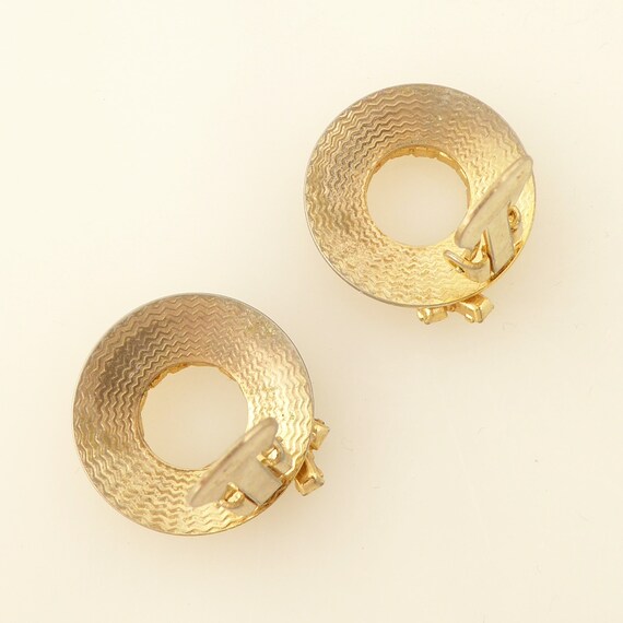 1960s Vintage gold circle cutout rhinestone wreath ba… - Gem