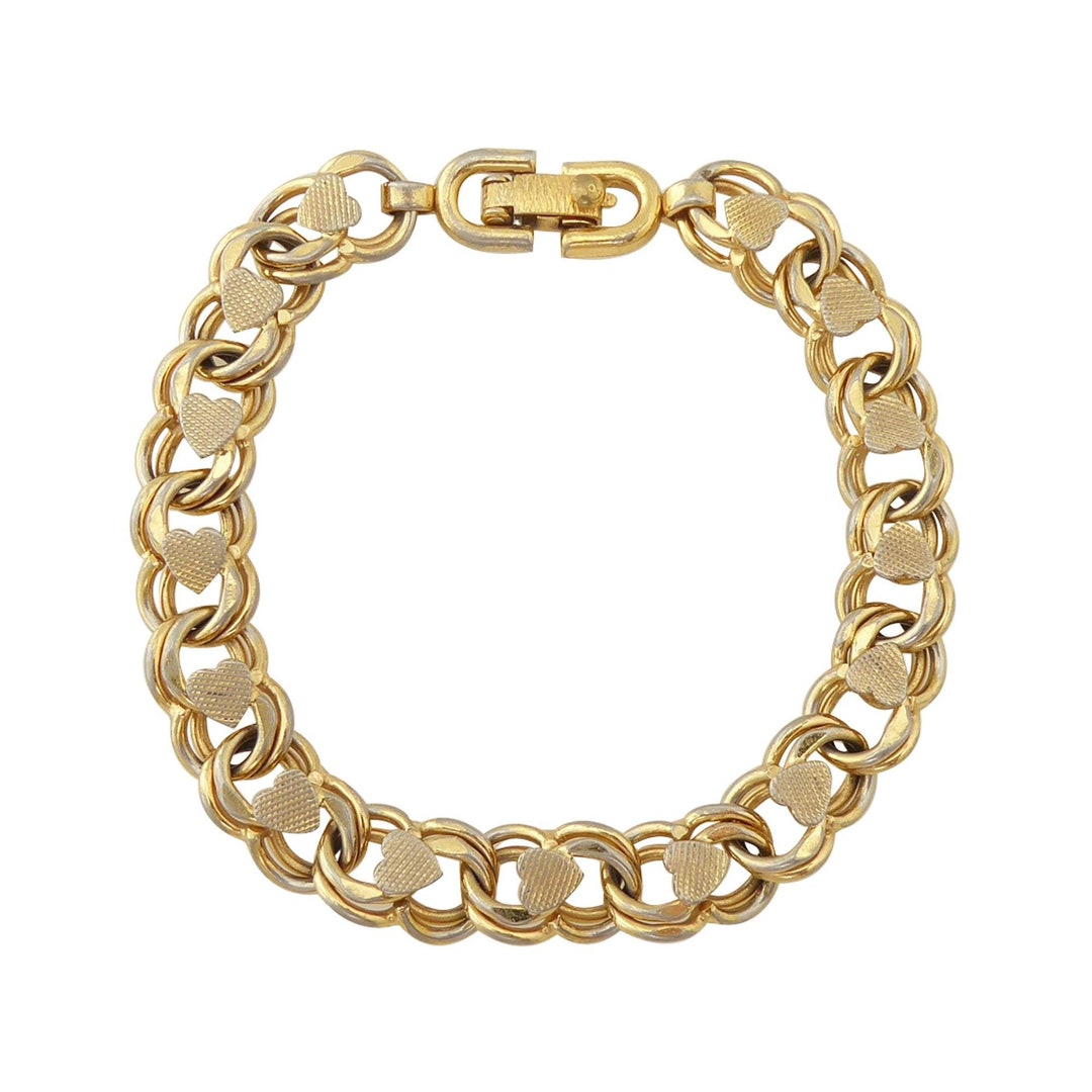 1970s Vintage Monet Gold Heart Chain Link Love Cute Sweet Gift Adorable ...