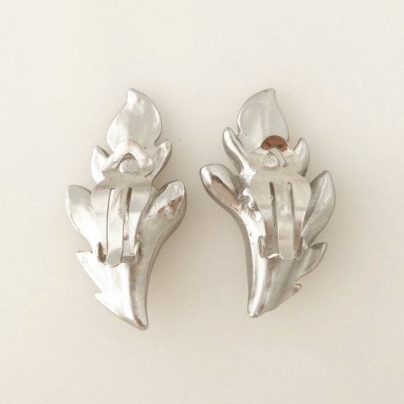 1980s Vintage matte silver large leaf flame elf cospl… - Gem