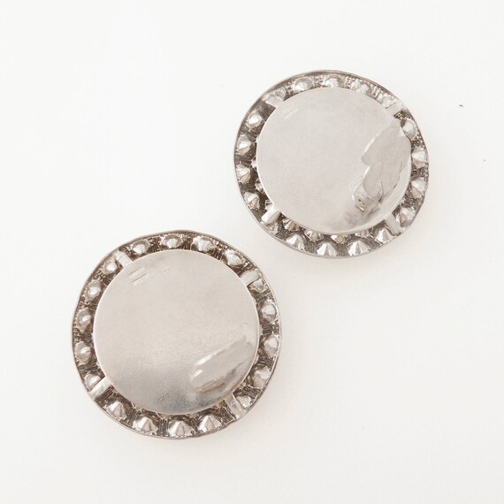 1980s Vintage 1.5" silver rhinestone circle made in W… - Gem