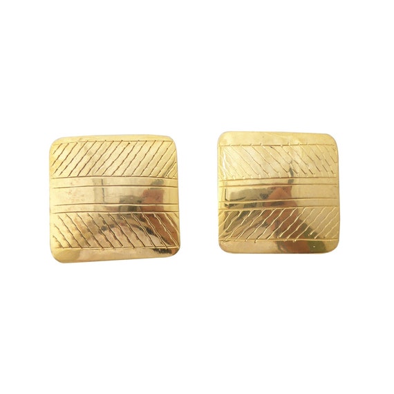 1980s Vintage gold etched geometric diagonal pattern … - Gem