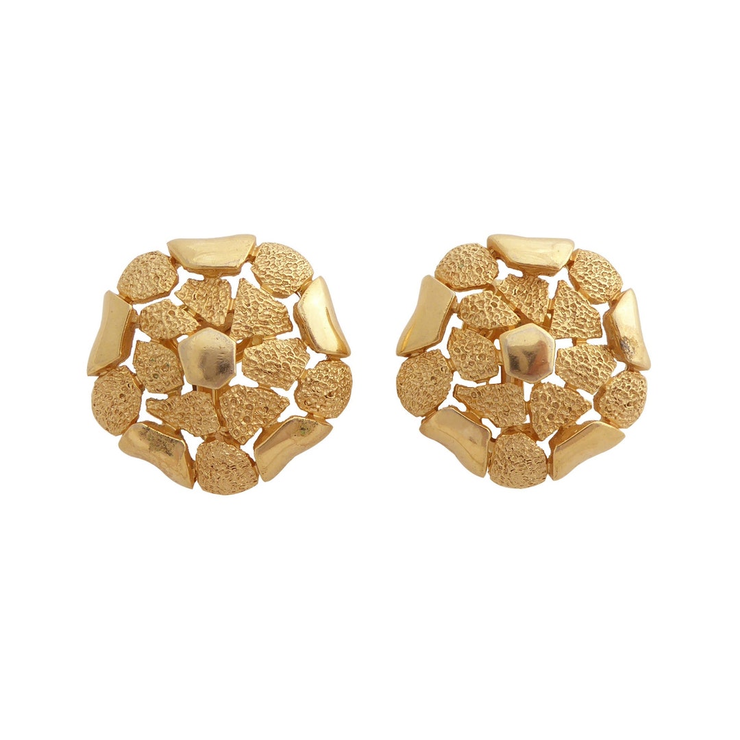 1960s Vintage Gold Crown Trifari Abstract Pebble Pentagon Unusual ...