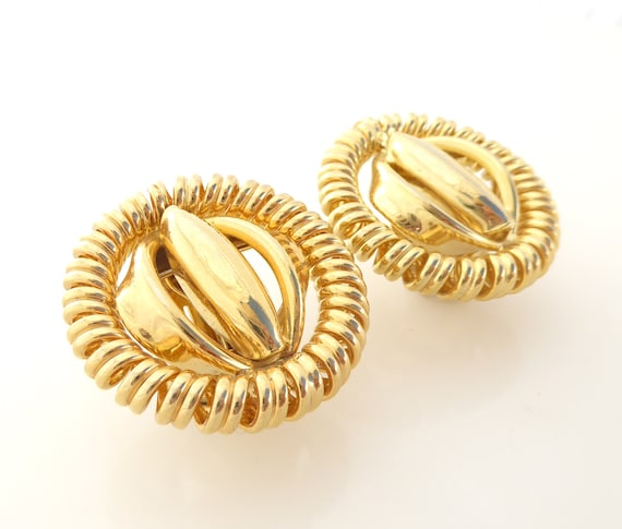 1980s Vintage enormous gold abstract eye phone cord s… - Gem