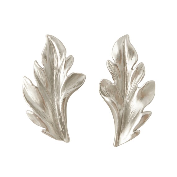 1980s Vintage matte silver large leaf flame elf cospl… - Gem