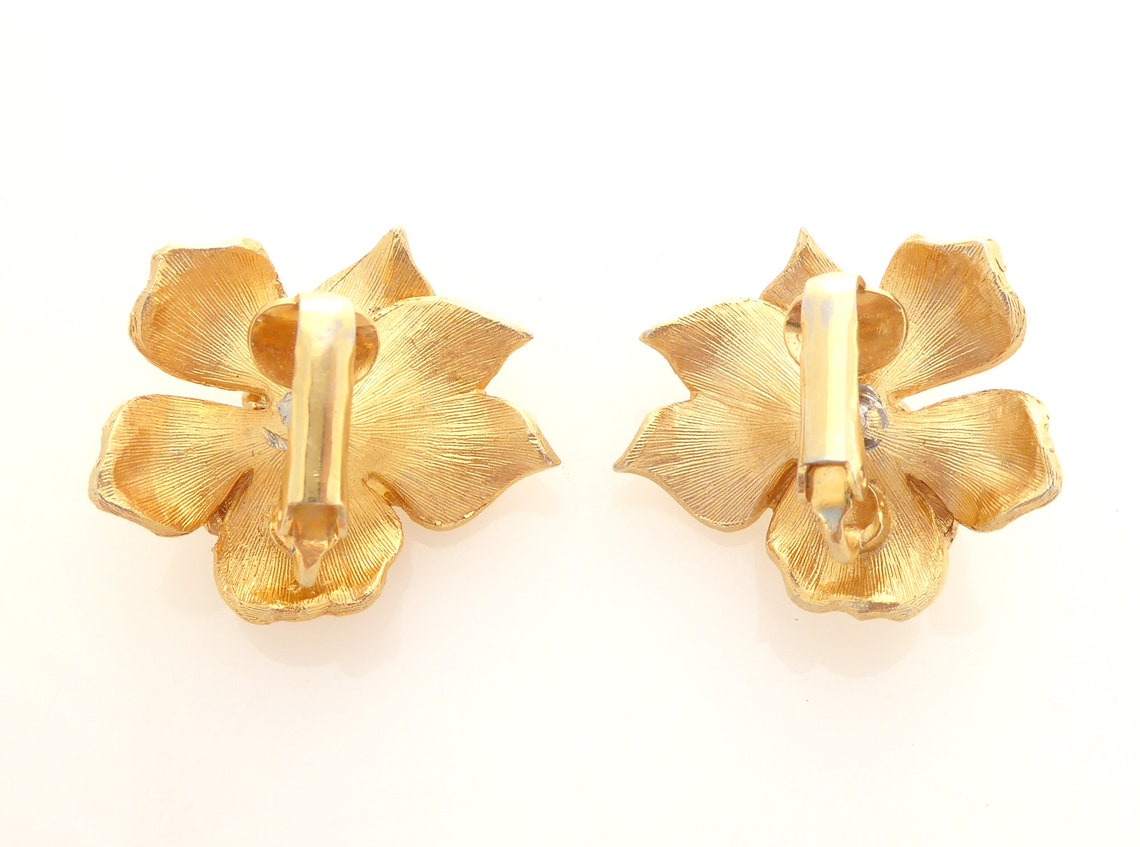 Vintage Gold Poinsettia Flower Plant Petal Chunky Statement | Etsy