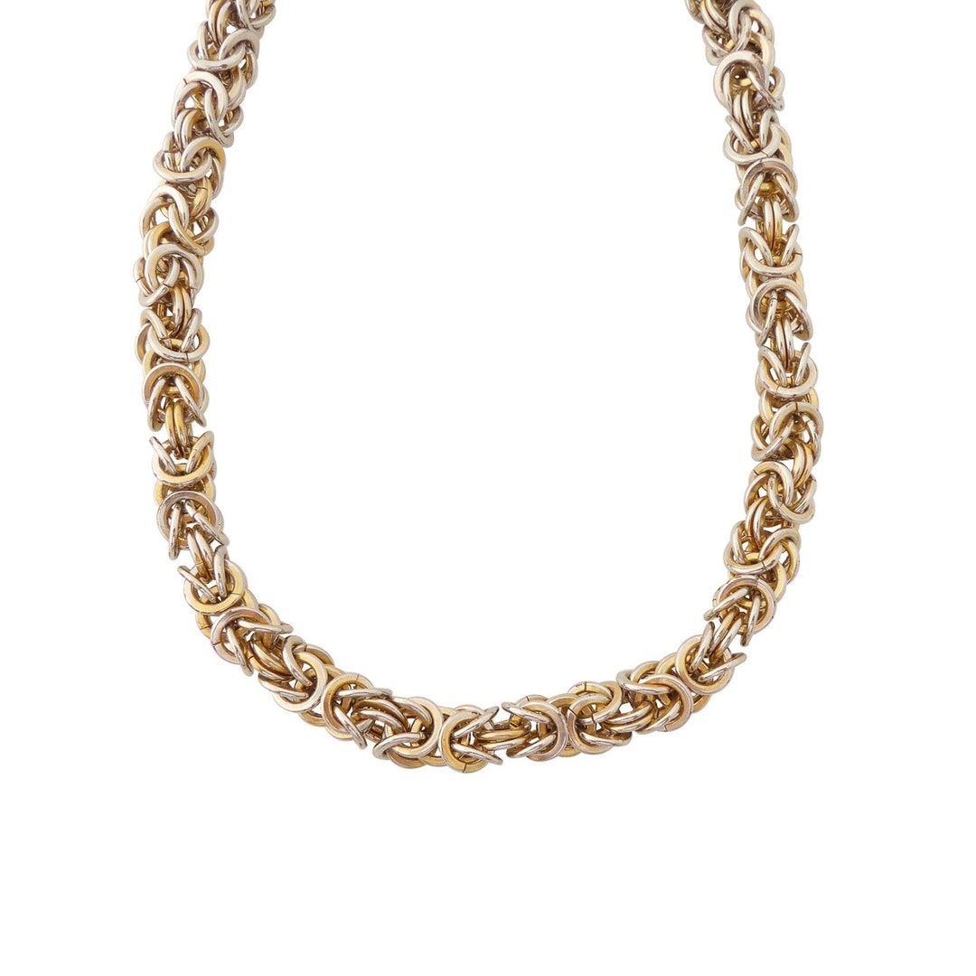 1980s Vintage Erwin Pearl Thick Byzantine Chain Medieval Chunky Chain ...